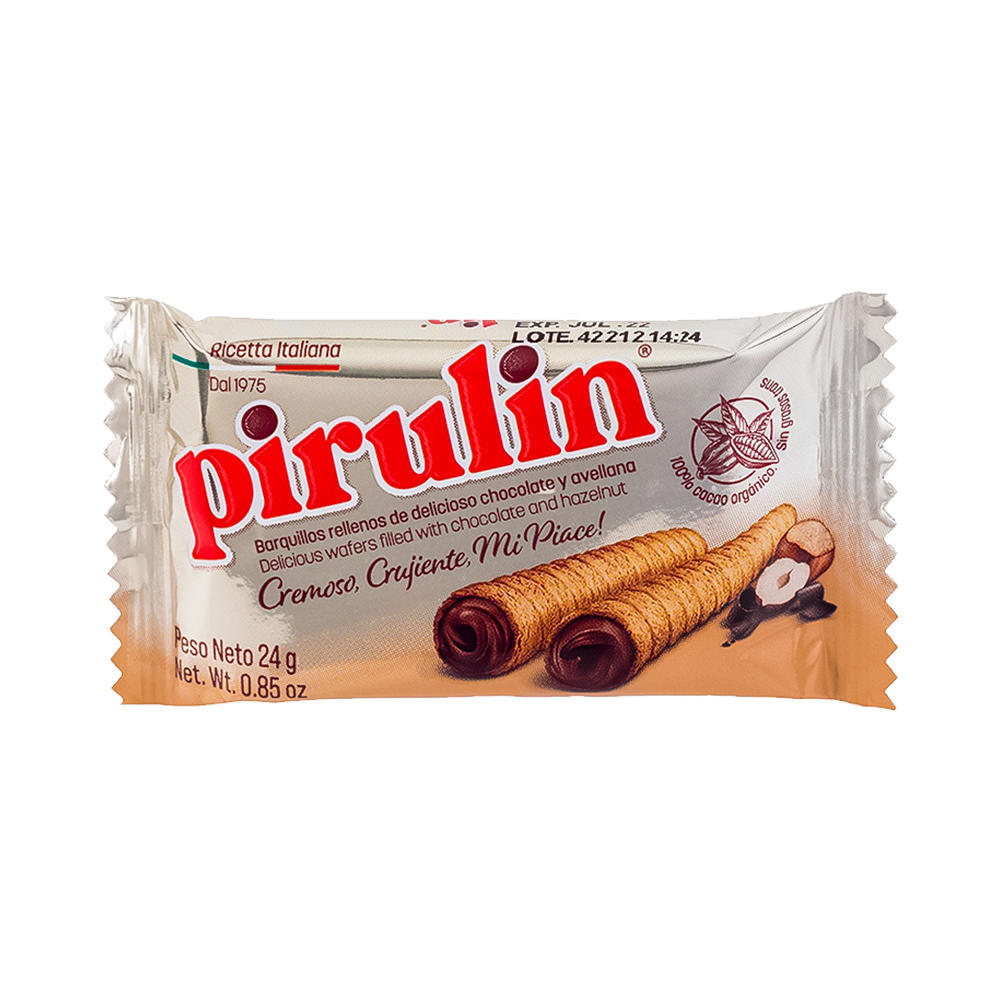 Mini Barquillos Pirulin Chocolate Avellana 24g - La Petisquera Paraguay